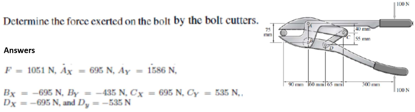 Solved Determine the force exerted on the bolt by the bolt | Chegg.com