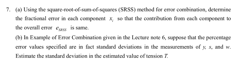 (a) Using the square-root-of-sum-of-squares (SRSS) | Chegg.com