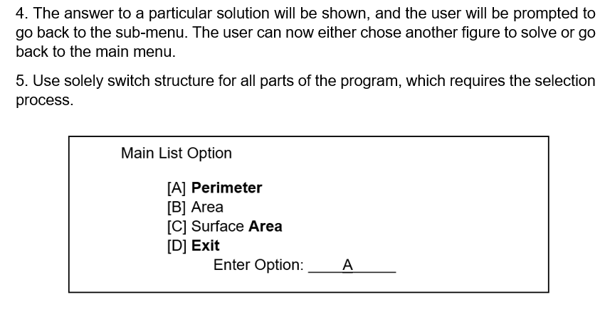 Solved Develop a C++ program that will solve the area, | Chegg.com