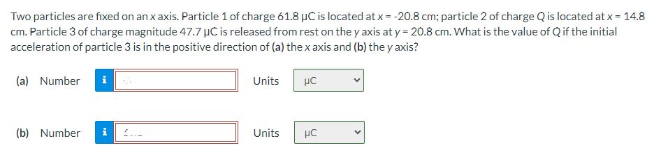 Solved Two particles are fixed on an x ﻿axis. Particle 1 ﻿of | Chegg.com