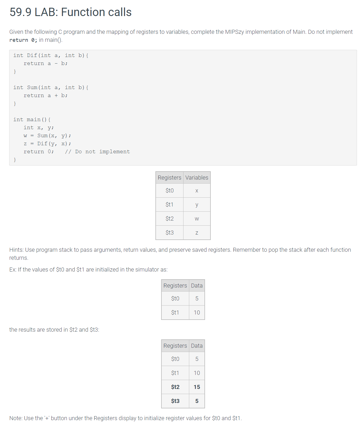 Solved addi $sp, $zero, 8188 # Assume program stack starts | Chegg.com