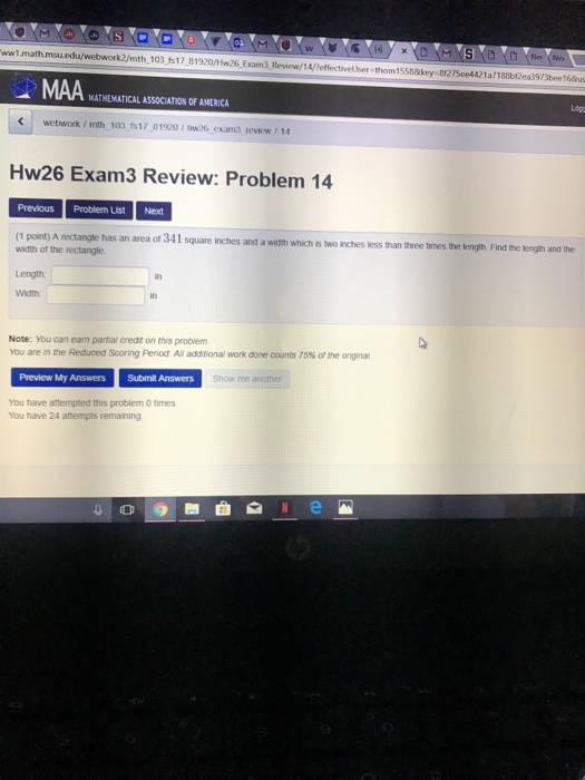 Solved ww1.math.msiuedu/webwork2/mth 103 fs17.81920/Hw26 | Chegg.com