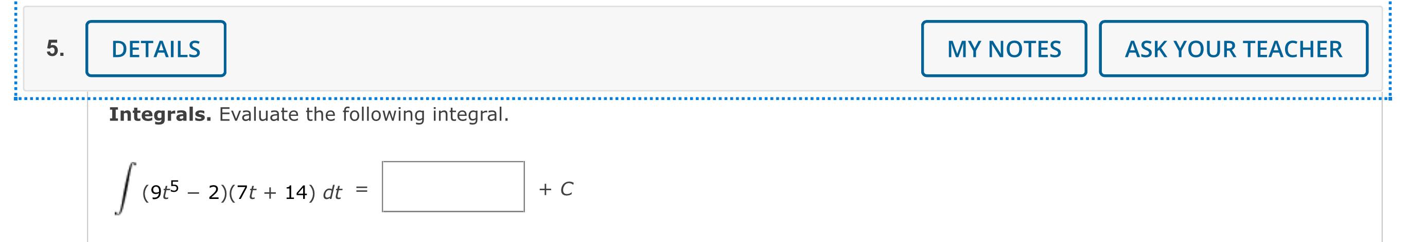 Solved Integrals. Evaluate the following integral. | Chegg.com