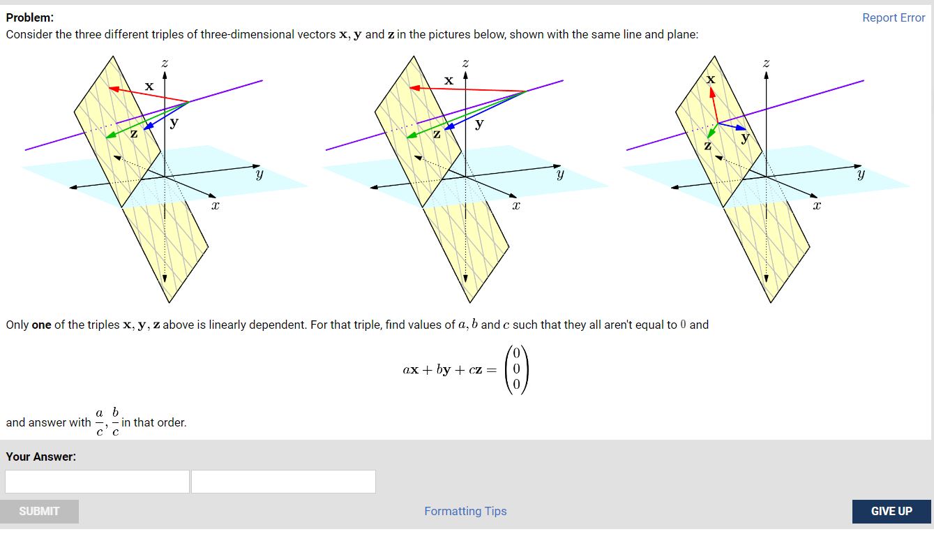 Solved Problem: Consider the three different triples of | Chegg.com