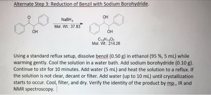 Solved Alternate Step 3: Reduction of Benzil with Sodium | Chegg.com