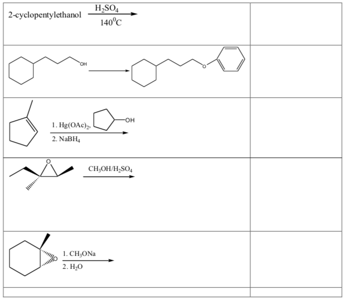 Solved H2SO4 2-cyclopentylethanol 140°C он -он 1.Hg(OAc) 2. | Chegg.com