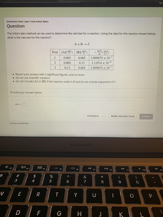 Solved Determine Rate Laws From Initial Rates Question The | Chegg.com