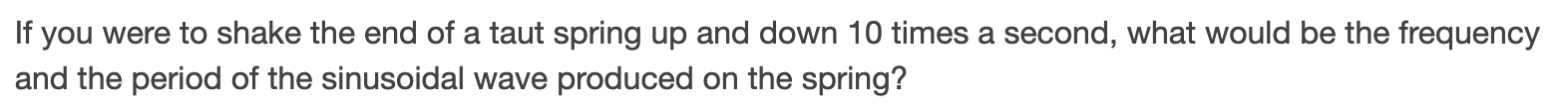 Solved If you were to shake the end of a taut spring up and | Chegg.com