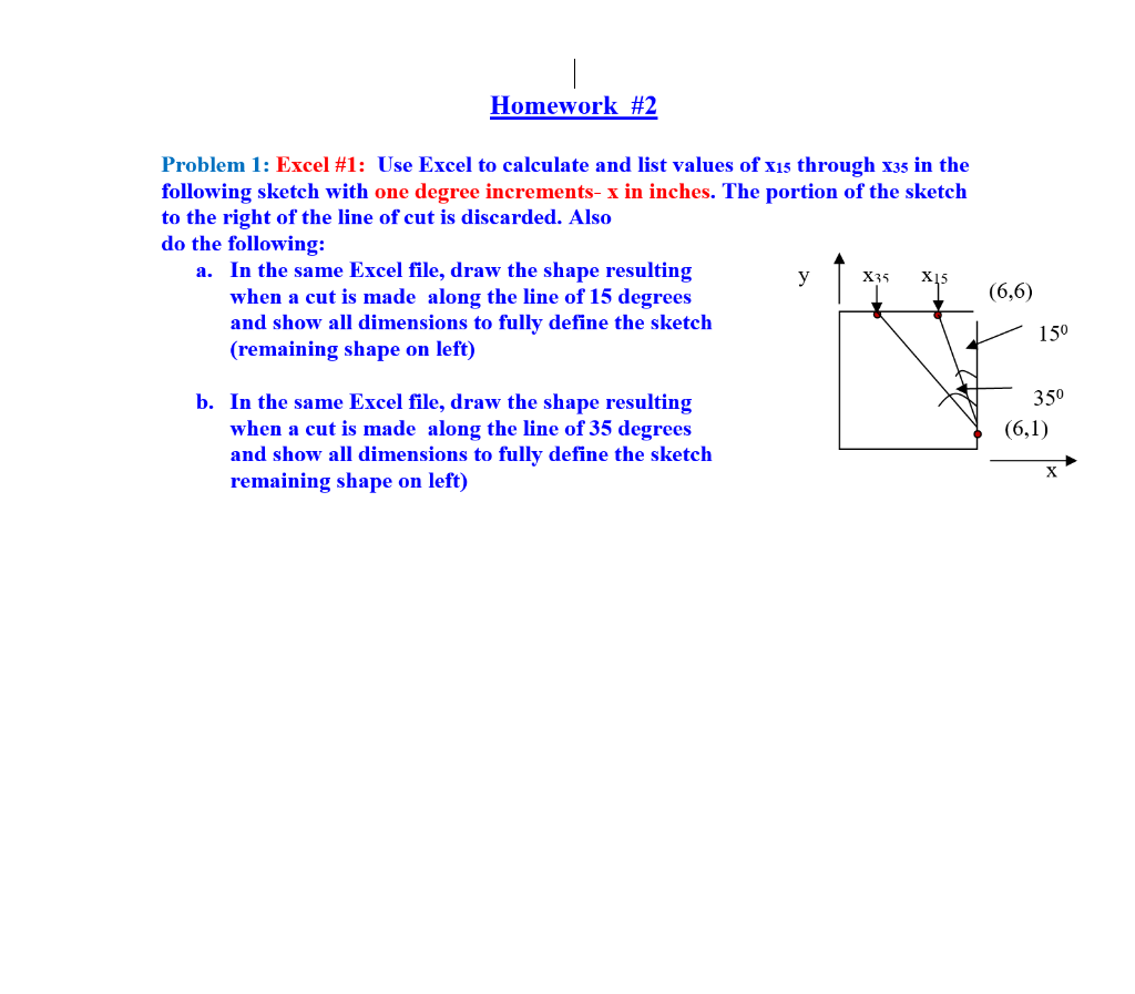Homework #2 Problem 1: Excel #1: Use Excel to | Chegg.com