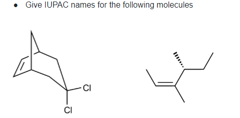 Solved Give IUPAC names for the following molecules CI CI | Chegg.com