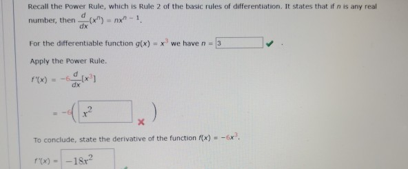 Solved Recall the Power Rule, which is Rule 2 of the basic | Chegg.com