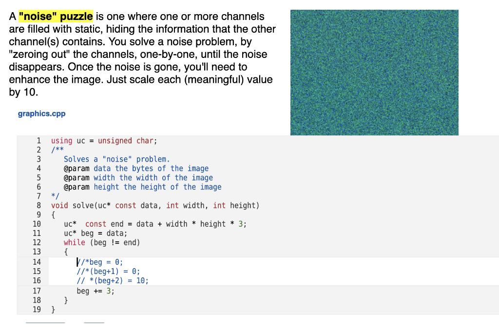 Solved A "noise" puzzle is one where one or more | Chegg.com