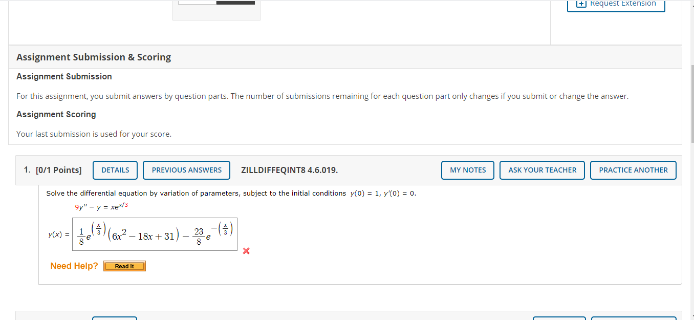 Solved [+ Request Extension Assignment Submission & Scoring | Chegg.com