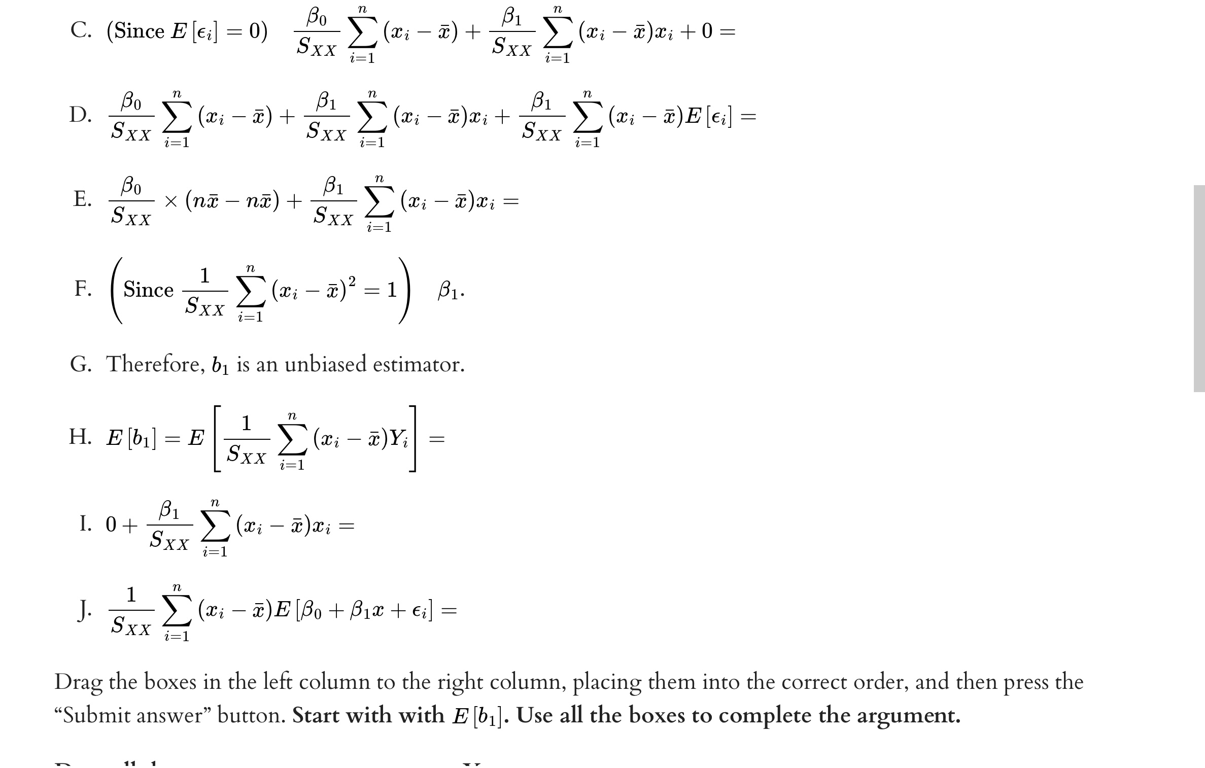 Solved The least-squares estimate of the slope of the mean | Chegg.com