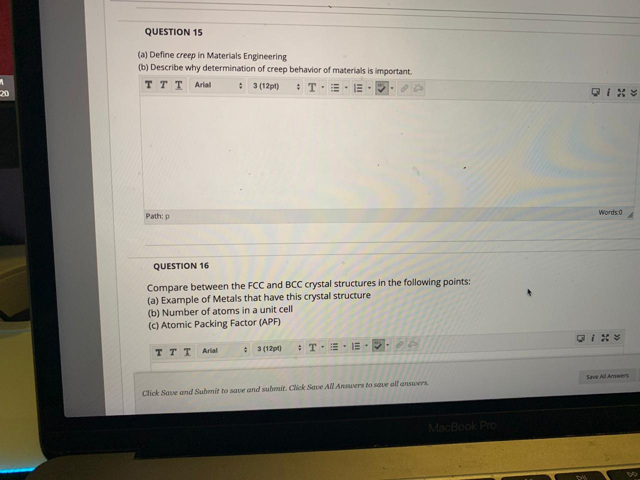 Solved QUESTION 15 (a) Define creep in Materials Engineering | Chegg.com