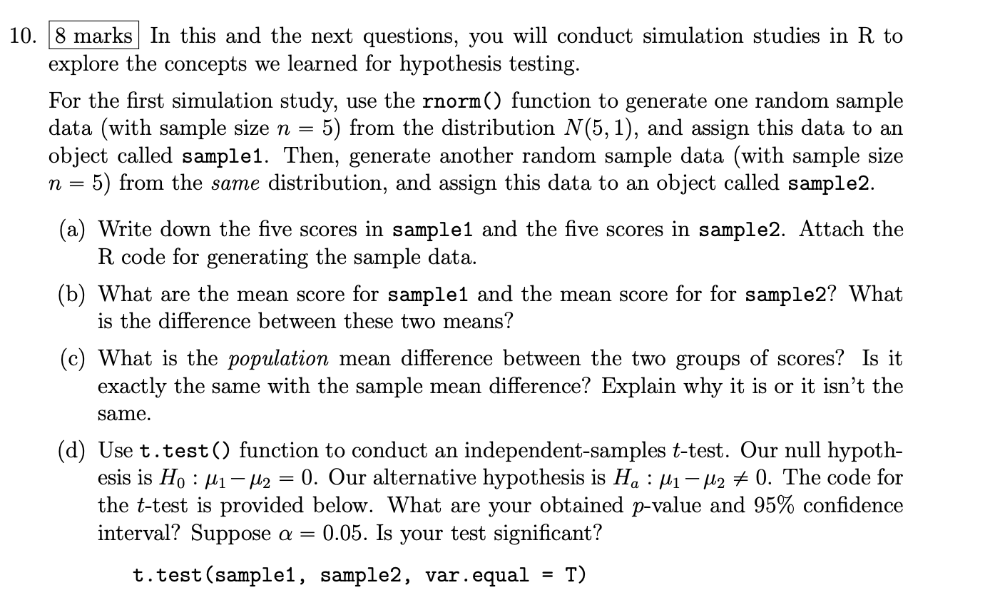 (f) Discuss whether this proportion represents type I | Chegg.com