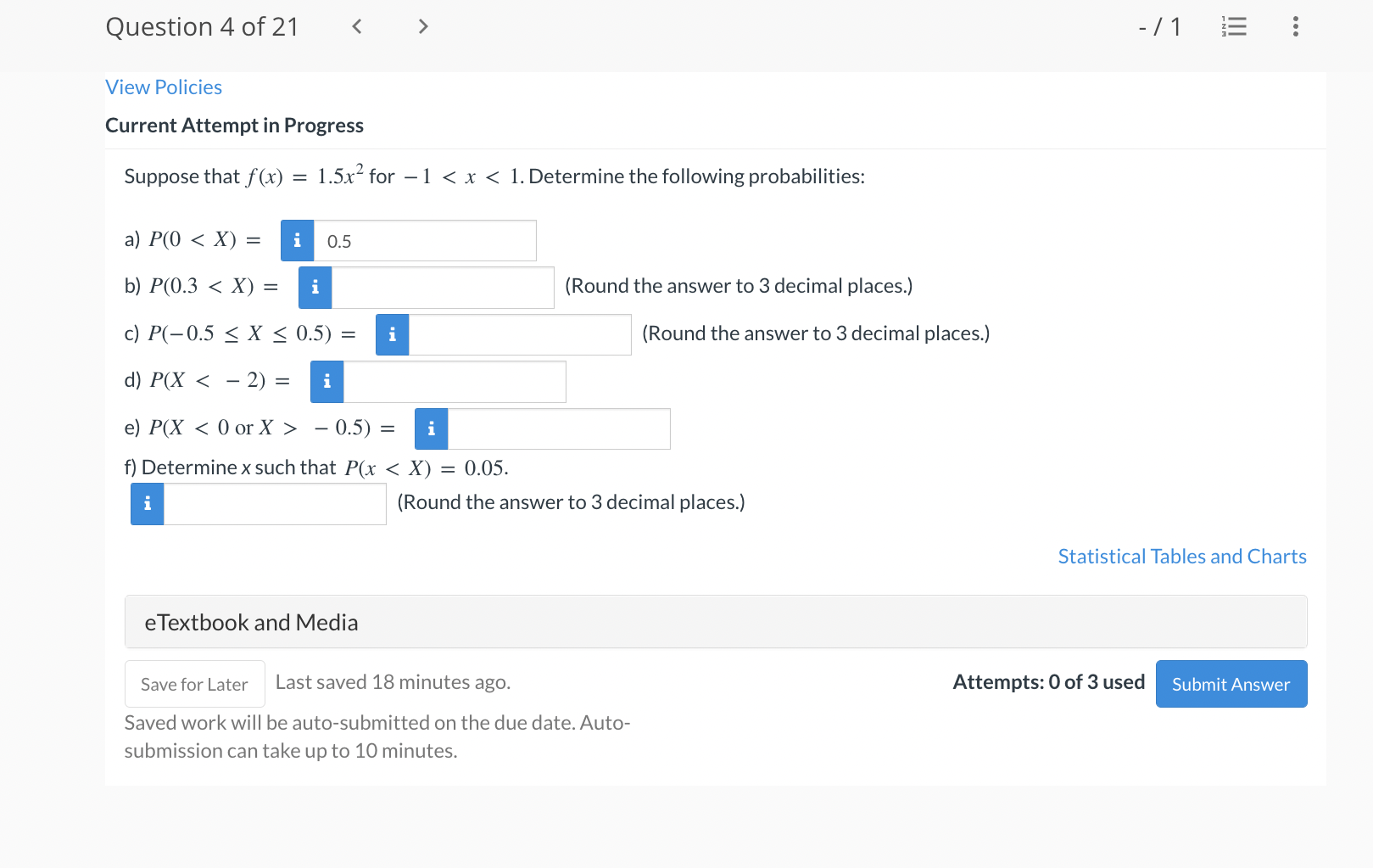 Solved ppose that f(x)=1.5x2 for −1−0.5)= Determine x such | Chegg.com