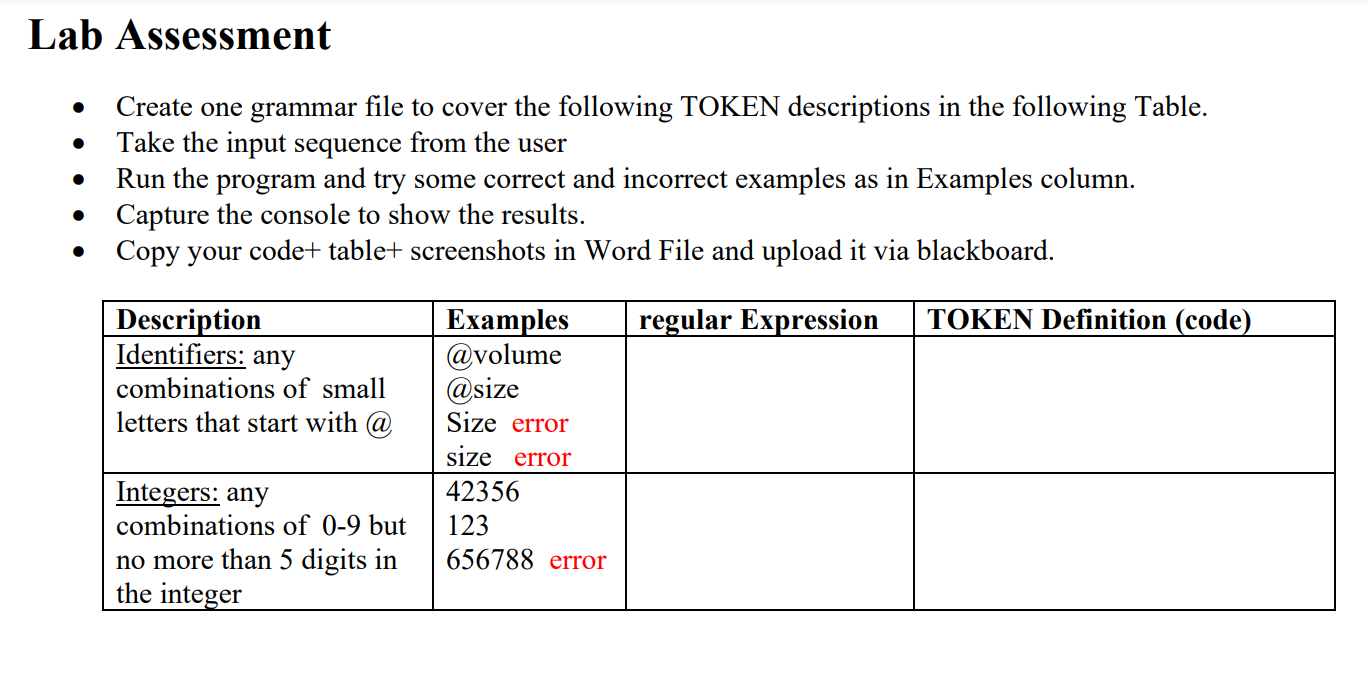 Solved I want solve this lab by javaCC language in | Chegg.com