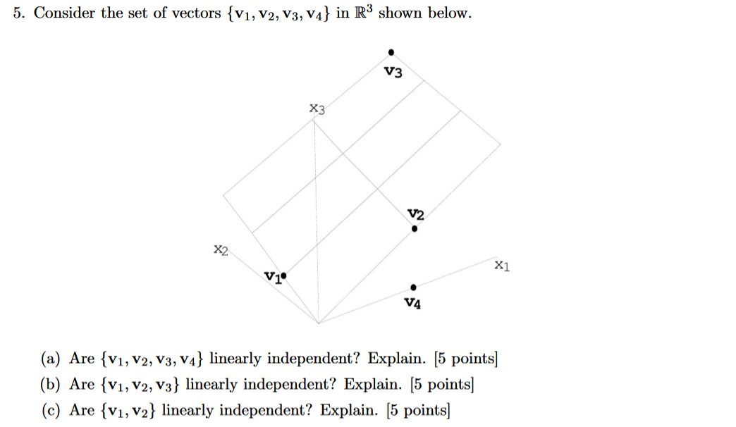 Solved 5. Consider the set of vectors {V1, V2, V3, V4} in R3 | Chegg.com