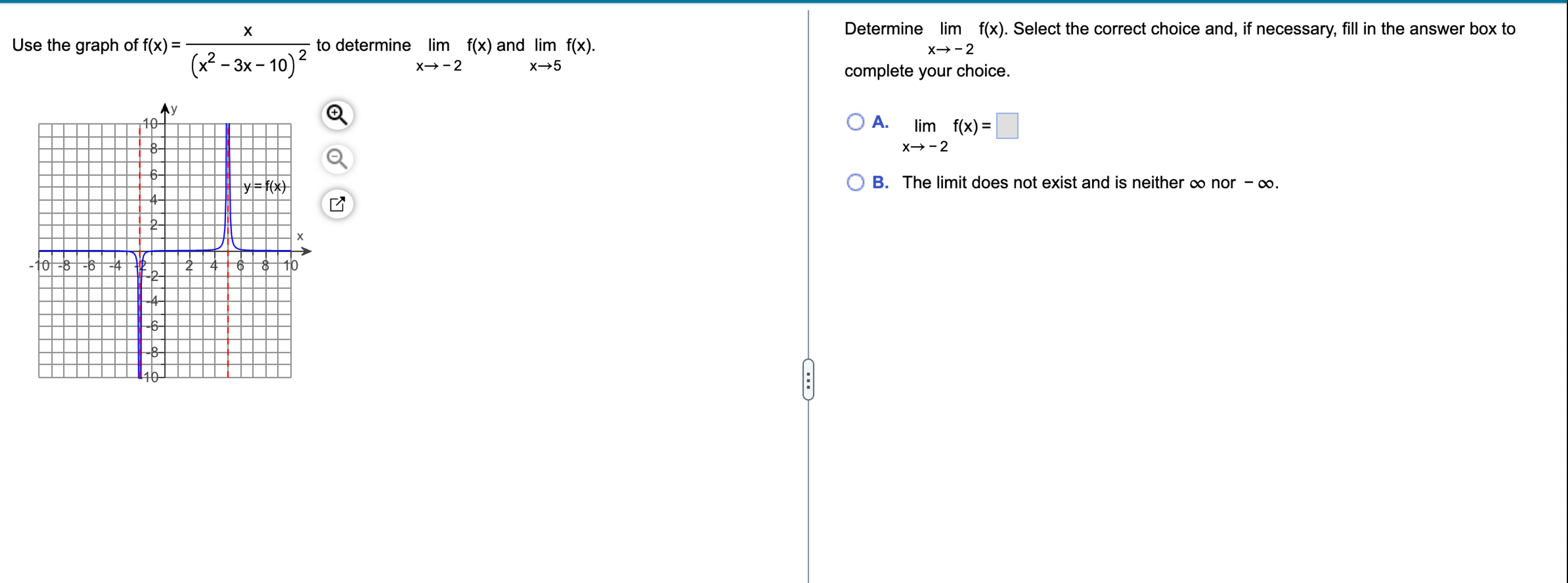 Solved Use the graph of f(x)=x(x2-3x-10)2 ﻿to determine | Chegg.com