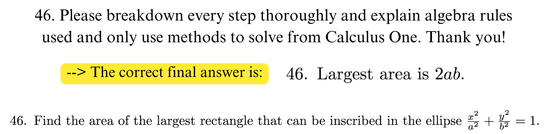 Solved 46. Please breakdown every step thoroughly and | Chegg.com