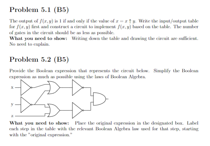 Solved Problem 5.1 (B5) The output of f(x,y) is 1 if and | Chegg.com