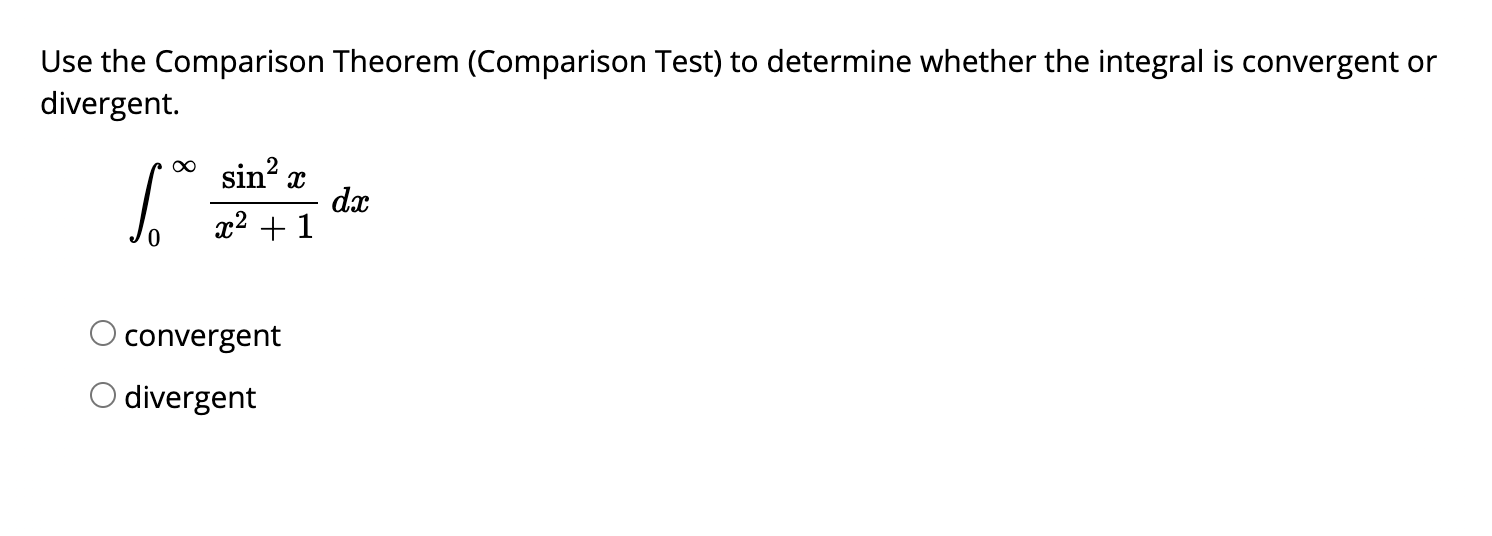 Solved Use the Comparison Theorem (Comparison Test) to | Chegg.com