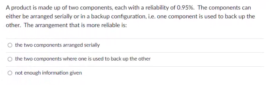 Solved A product is made up of two components, each with a | Chegg.com