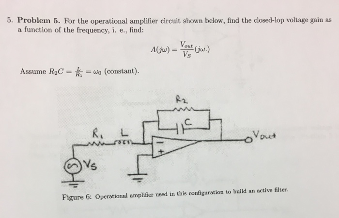 Solved For the operational amplifier circuit shown below, | Chegg.com