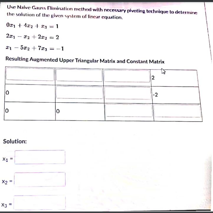 Solved Use Naive Gauss Elimination methxl with necessary | Chegg.com