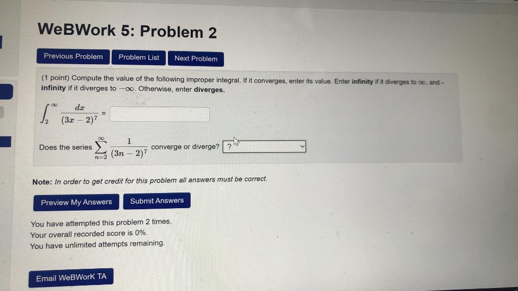 Solved WeBWork 5: Problem 2 Previous Problem Problem List | Chegg.com Solved WeBWork 5: Problem 2 Previous Problem Problem List | Chegg.com