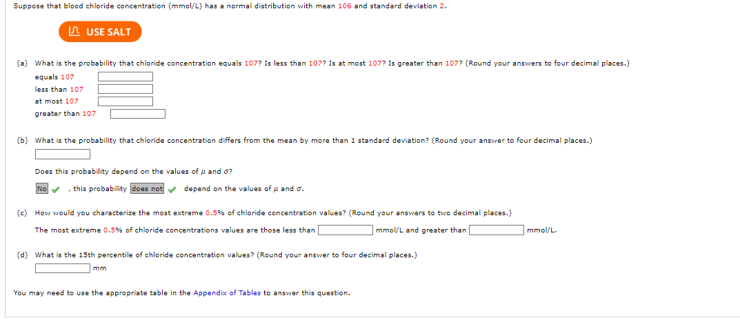Solved Suppose that blood chloride concentration ( mmol/L ) | Chegg.com