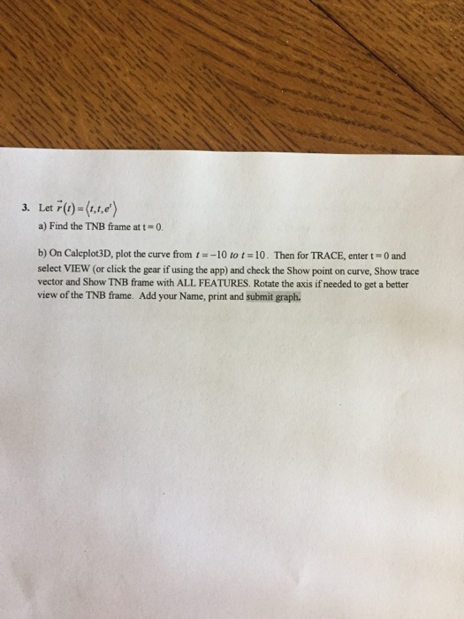 Solved Don't worry about graphing on Calcplot3D, we just use | Chegg.com