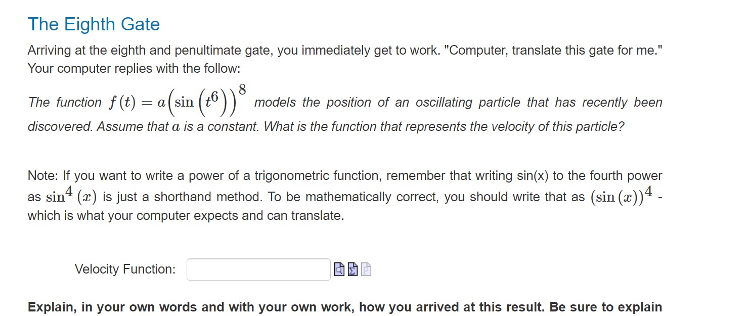 Solved The Eighth Gate Arriving at the eighth and | Chegg.com