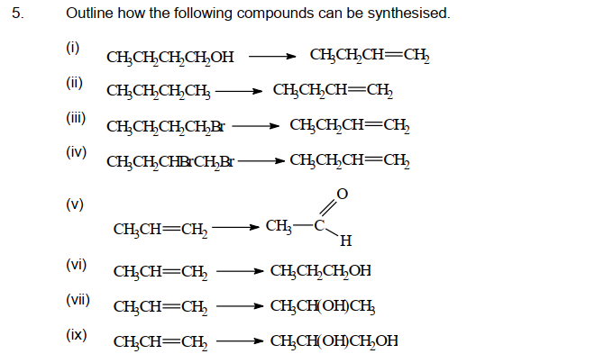 Solved 5. Outline how the following compounds can be | Chegg.com