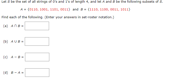 Solved Let S Be The Set Of All Strings Of O S And 1 S Of