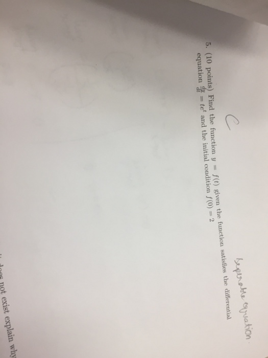 Solved 5. (10 points) Find the function y- fe) given the | Chegg.com
