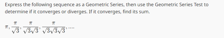 Solved Express the following sequence as a Geometric Series, | Chegg.com