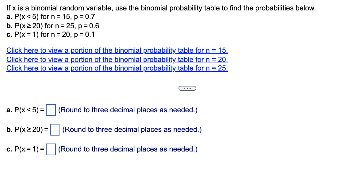 Solved If x is a binomial random variable, use the binomial | Chegg.com