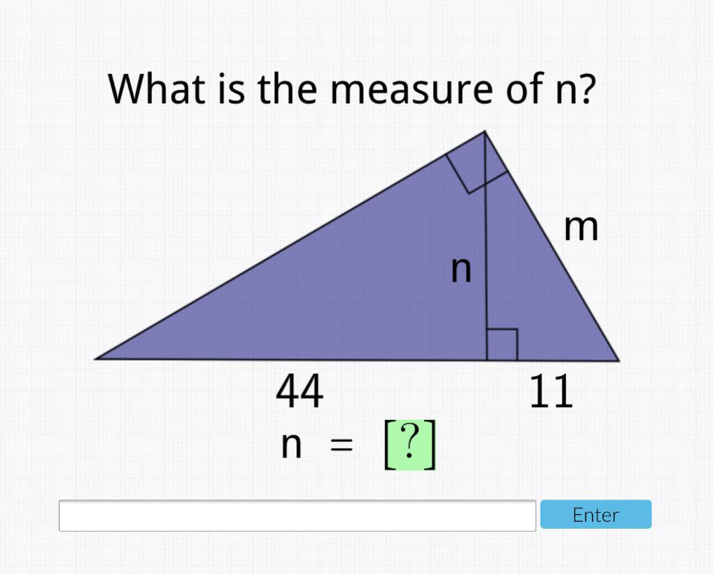 Solved What is the measure of n? m n 44 11 n = [?] Enter | Chegg.com
