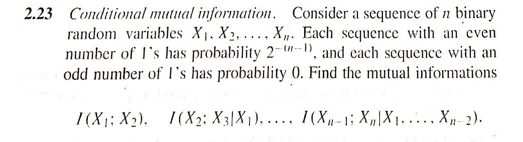 Solved 2 23 Conditional Mutual Information Consider A