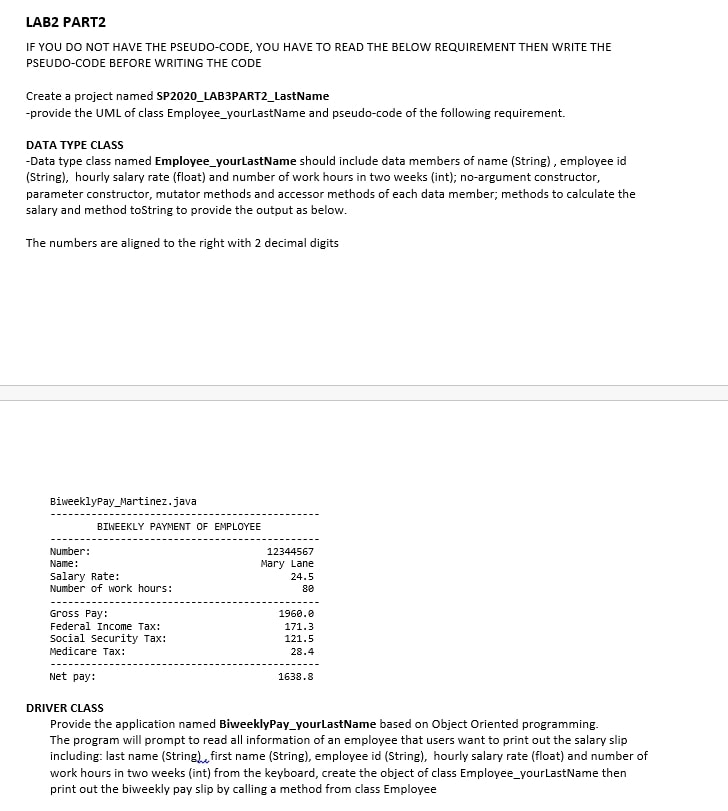 LAB2 PART2 IF YOU DO NOT HAVE THE PSEUDO-CODE, YOU | Chegg.com