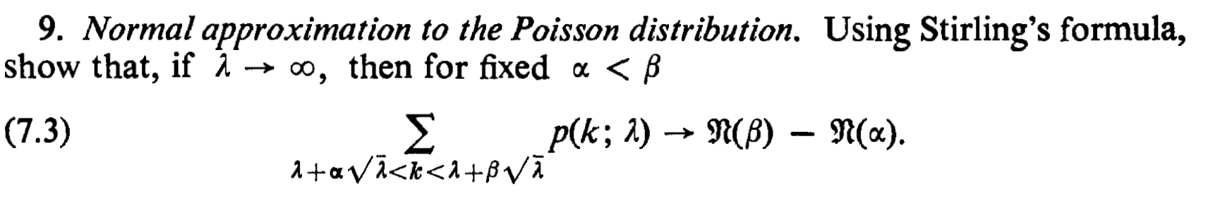 9. Normal approximation to the Poisson distribution. | Chegg.com