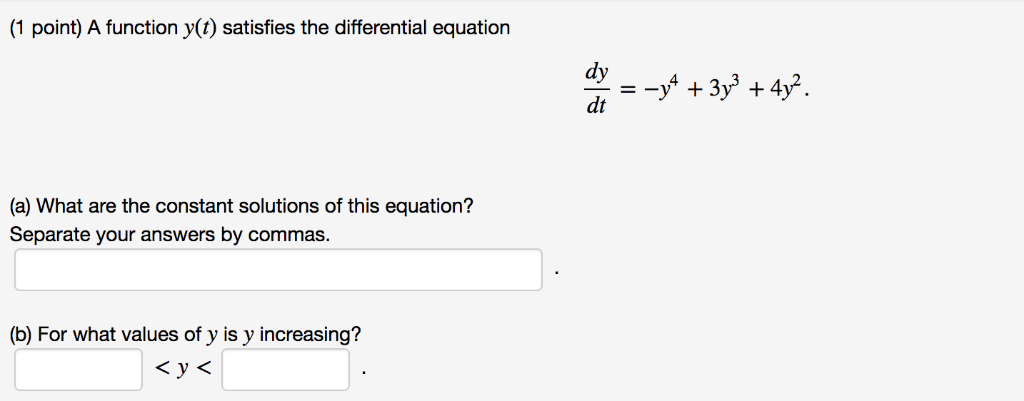 Solved A function y(t) satisfies the differential equation | Chegg.com