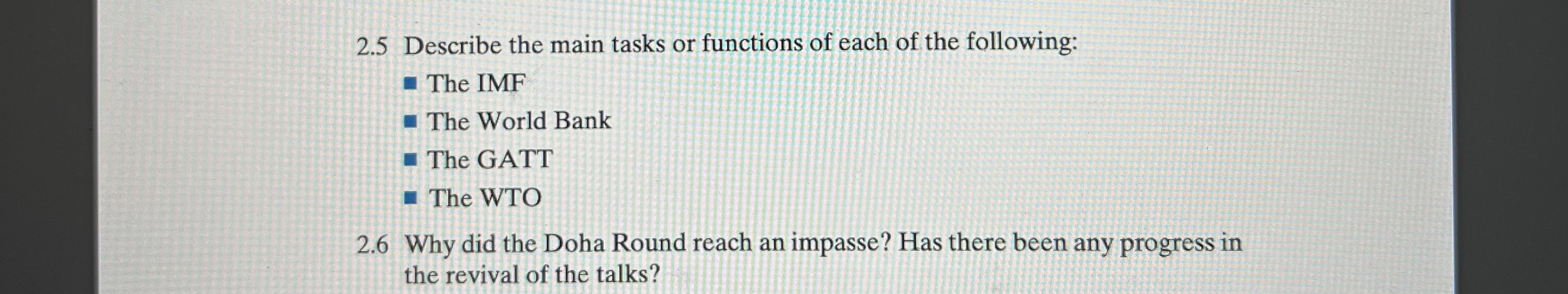Solved 2.5 Describe the main tasks or functions of each of | Chegg.com