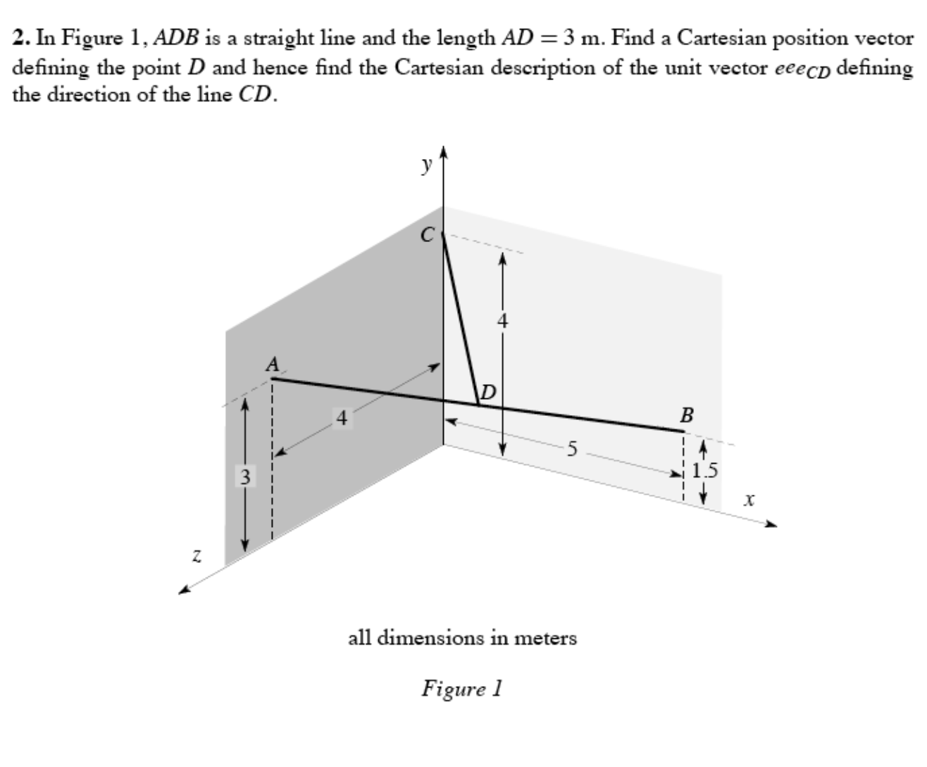 In Figure 1,ADB is a straight line and the length | Chegg.com