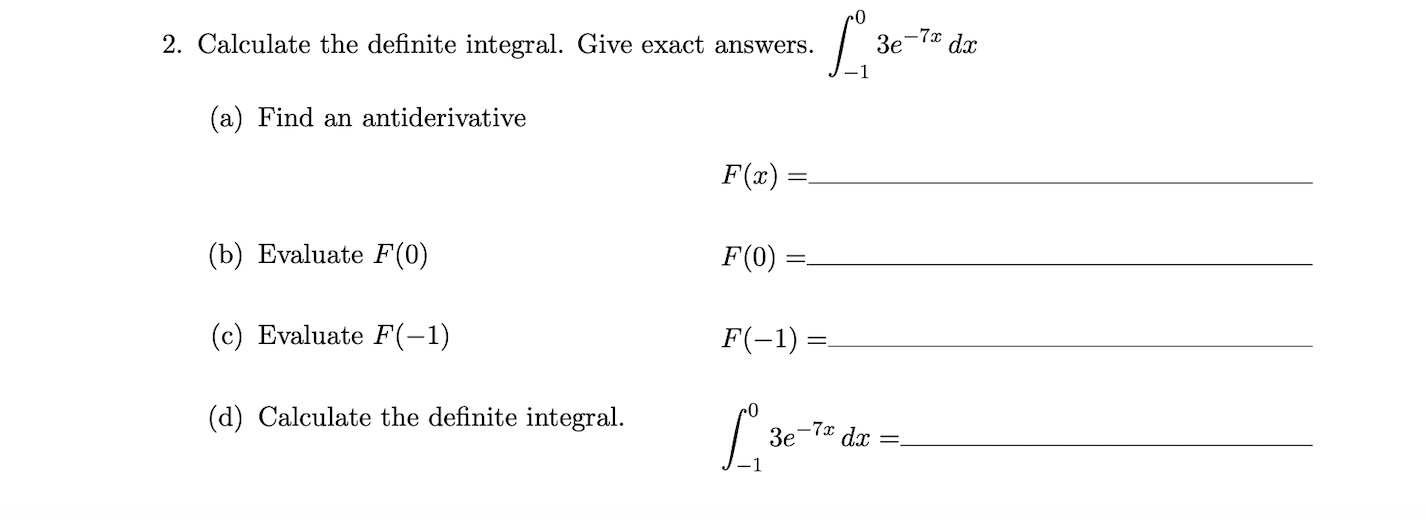 Solved Calculate the definite integral. Give exact answers. | Chegg.com