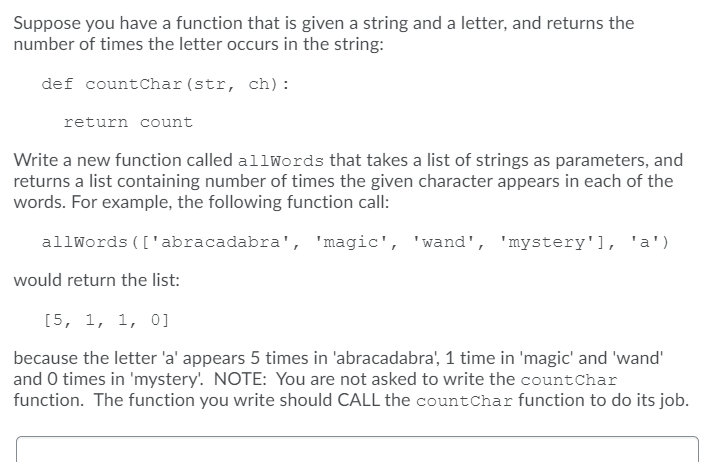 Solved Suppose you have a function that is given a string | Chegg.com