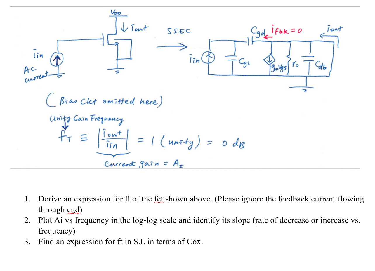 Solved (Bias Ckt omitted here) Unity Gain Frequency | Chegg.com