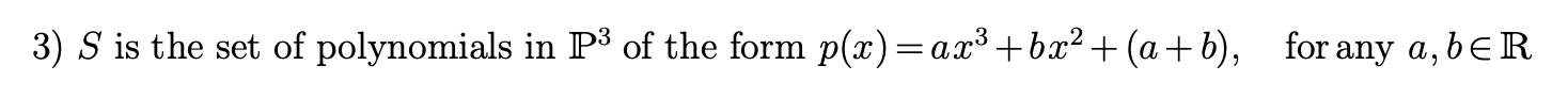 Solved Determine if each subset below is a subspace of the | Chegg.com